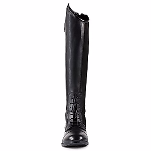 HORZE Women’s Rover Tall, Synthetic Leather, All-Weather, Water-Resistant, Comfortable Classic British Horse Riding Field Boots with Laces and Rear Zipper - Black 7.5 Medium
