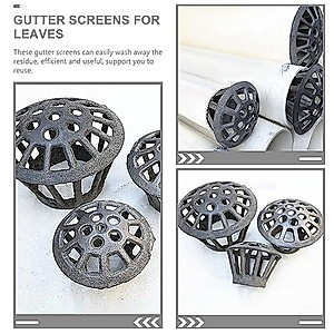 Cabilock Gutter Guard Iron Filter Strainer Gutter Downspout Protectors Gutter Leaf Guards for Stops Leaves and Other Debris Gutter Cleaning Tool