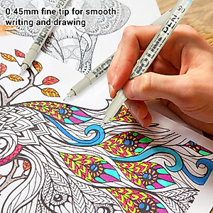 STANBLUE 12 Colored Micro Pens 05, Fineliner pens Waterproof Archival Ink Set, No Bleed Drawing Art Pens for Illustrating, Journaling, Bible Zentangle Supplies