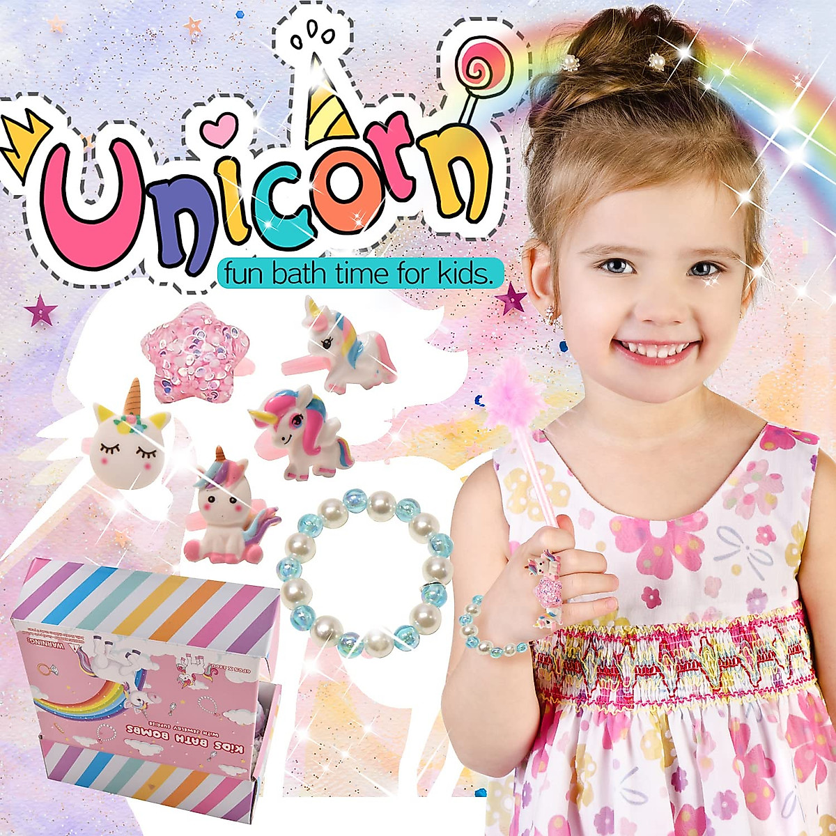 Girls Toys Age 6-8 Unicorn 5 Year Old Girl Gift Ideas Christmas Bath Bombs for Kids 4 5 6 7 8 Year Old Girl Gifts Birthday Princess Unicorn Bath Bombs for Girls Bubble Bath Bombs Surprise Inside