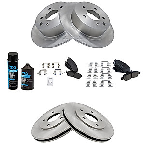 TRQ Front and Rear Brake Pad & Rotor Kit Brake Chemical Kit Brake Pads Brake Rotor Ceramic Compatible with 2013-2019 Nissan Sentra