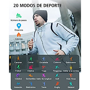 RUIMEN Smart Watch Answer/Make Calls Fitness Watch with Spare Strap Reloj Inteligente 1.7”Full Touch Smartwatchs for Women Men Heart Rate/Sleep Monitor Watch 100+ Sports IP68 Waterproof(Gray)