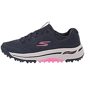 Skechers Women's Go Arch Fit Golf Shoe, Navy/Pink, 8