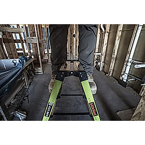 Little Giant Ladders, Sure Step, 3-Step, Double-Sided Step Stool, Fiberglass, (11953), Type 1AA, 375 lbs Weight Rating, Hi-viz Green