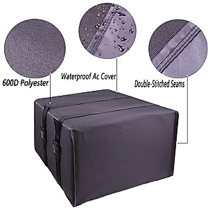 yhslmh Air Conditioner Covers for Window Units, Outdoor Window Air Conditioner Cover for Outside, Rectangle Ac Defender Cover for Winter Exterior, AC Protection Cover (Black, 27.5" Wx 25" D x 19" H)
