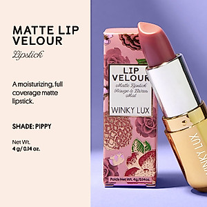 Winky Lux Matte Lip Velour, 24-Hour Long Lasting Lipstick, Hydrating with Castor Seed Oil and Vanilla for Everyday Wear. 0.14 Oz, Pippy