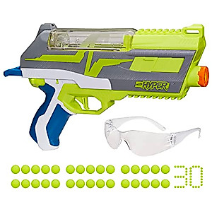 NERF Hyper Impulse-40 Blaster, 30 Nerf Hyper Rounds, Spring-Open Instant Reload Hopper, Up to 110 FPS Velocity, Eyewear Included