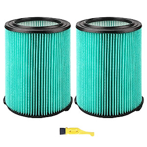 2 Pack Vf6000 Filter, Wet Dry Vac Filter for Ridgid Shop Vac 5-20 Gallon Vacuums WD5500 WD0671 WD6425 WD7000 WD1280 WD1851 WD1680 WD1956 RV2400A 1400RV RV2600B, HEPA Filters