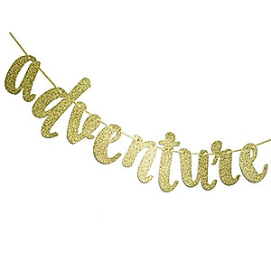 Firefairy Adventure Awaits Gold Glitter Banner , Graduation Banner , College Graduation High School Graduation Grad Banner