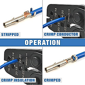 iCrimp IWC-1424A Crimping Tools for Deutsch DT Series Stamped & Formed Contact, Open Barrel Terminal Crimping Tool, AWG14 to AWG24 Wire Crimper