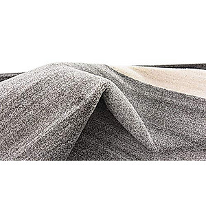 Unique Loom Del Mar Collection Area Rug-Transitional Inspired with Modern Contemporary Design, Square 8' 0" x 8' 0", Gray/Ivory