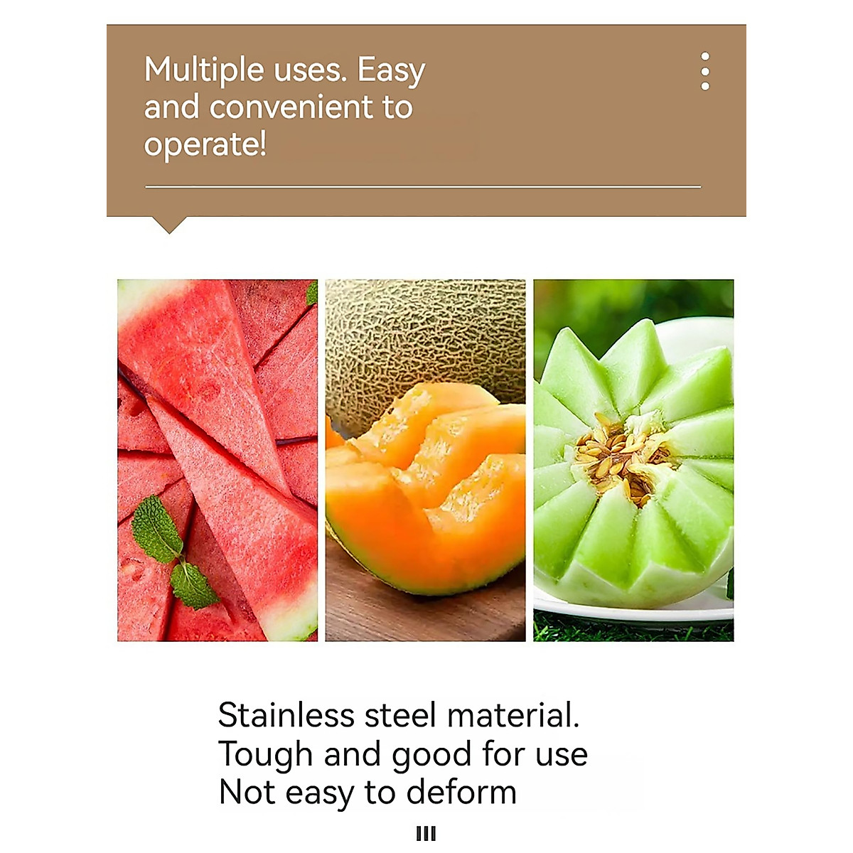 ZEHRAI Watermelon Slicer Cutter, Watermelon Fork Slicer, Summer Watermelon Cutting Artifact, Stainless Steel Fruit Forks Slicer Knife for Family Parties Camping