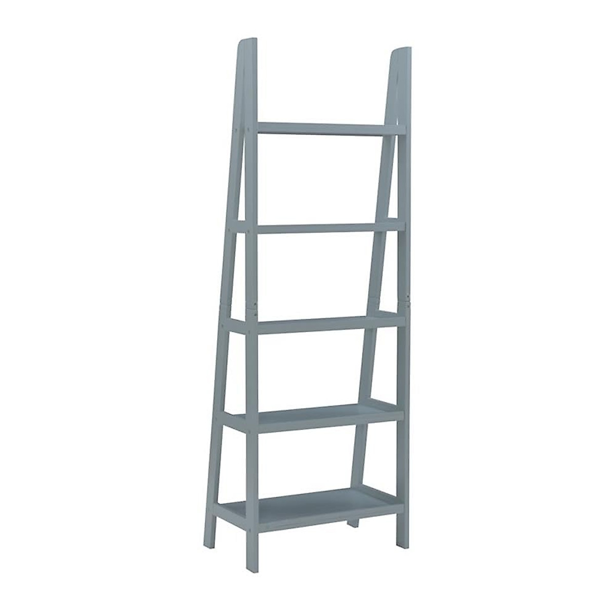 Linon Archdale Wood Open Back 72" Ladder Bookshelf with 5 Shelves in Gray