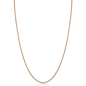 Kooljewelry 14k Rose Gold Rope Chain Pendant Necklace (1 mm, 24 inch)