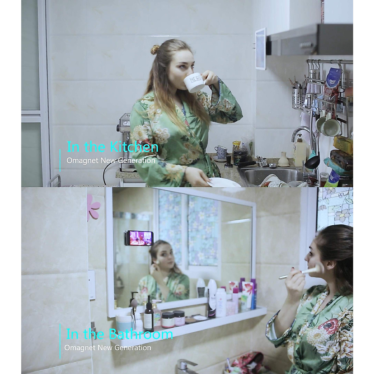 Tablet Wall Mount Magnetic Adsorption,Car Headrest Tablet Mount Holder,Free Fetching,No Borders,for All Under 1980g Tablets-IPad Pro,Galaxy Tab/Note,Nexus,Surface Wall Mount(White&White)