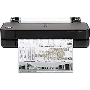HP DesignJet T210 Large Format 24-inch Color Plotter Printer, Includes 2-Year Warranty Care Pack (8AG32H),Black