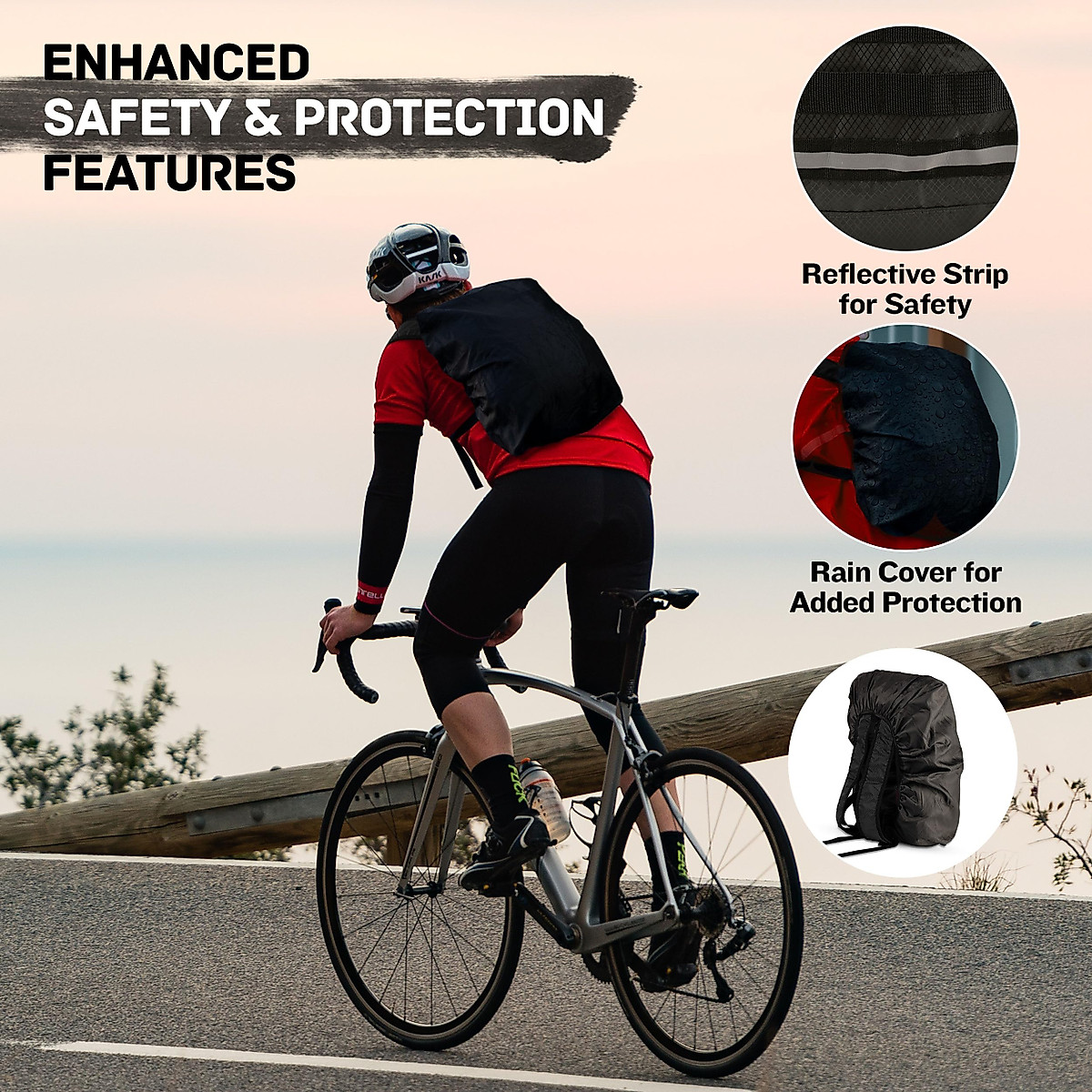 TRAVELLER TRIBES 20L Small Packable Daypack with Rain Cover, Lightweight Backpack for Men Women, Foldable Backpack for Travel, Outdoor, Hiking, Camping (Black)