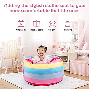 KABOER Bean Bag Cover for Kids,200L Stuffed Animal Storage Bean Bag Chair Cover |Stuffable Zipper Beanbag for Organizing Children Soft Plush Toys (32x29inch)