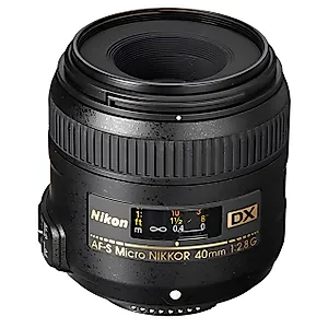 Nikon AF-S DX Micro-NIKKOR 40mm f/2.8G Close-up Lens for Nikon DSLR Cameras Black