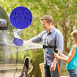 Car Wash Nozzle,Garden Hose Nozzle with Soap Dispenser and Washing Mitt,High Pressure Hose Foam Sprayer Garden Water Gun for Car Wash,Watering Plants and Showering Pet
