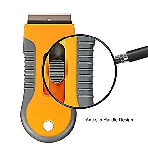 2PCS Razor Blade Scraper Glass Cooktop Scraper & Paint Scraper, Window Decal, Car Sticker and Glue Remover Razor Holder with 30 Extra Razor Blades