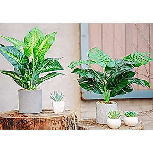 WUKOKU 2pcs Fake Plants 16" Faux Plants Artificial Potted Plants Indoor for Home Office Farmhouse Kitchen Bathroom Table Shelf Decor