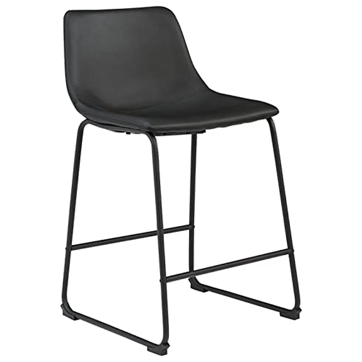 Signature Design by Ashley Centiar 24" Counter Height Modern Bucket Barstool, 2 Count, Black