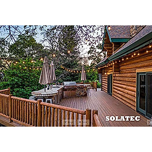 Solatec LED String Lights, Shatterproof 48FT 15 Hanging Sockets Commercial Grade Waterproof 2W Outdoor String Light Decor for Patio, Garden, Balcony, Deck S14 2W