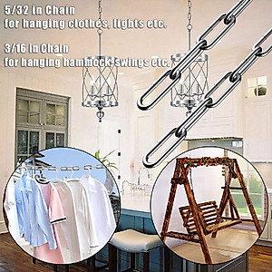 Stainless Steel Chain, Lsqurel 6.5ft Metal Chain Link Chain Small 5/64in Light Duty Chain Utility Chain Jack Chain for Home Outdoor Camping Hanging etc (5/64in-6.5ft)