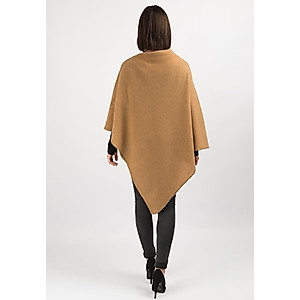 Dalle Piane Cashmere - Poncho 100% cashmere - Made in Italy, Color: Camel, One size