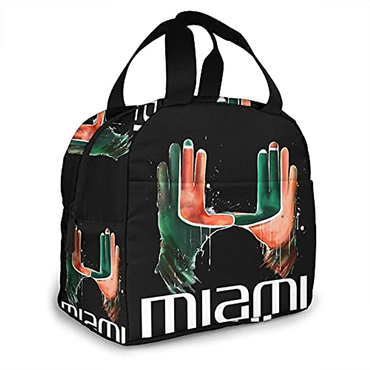 Arneycal Miami Hurricanes Limited Edition Portable Insulated Lunch Bag Waterproof Tote Bento Bag