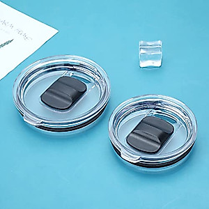 FXTNKYY 2Pcs Tumbler Lid,Yeti Lids 20 oz Replacement Lid,Fits YETI Rambler Or Old Style Rtic Coffee Tumbler,Replacement Magnetic Slider, Magnetic Spill Proof Tumbler Cover (20 oz, 2Pcs Black)