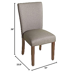 HomePop Parsons Classic Upholstered Accent Dining Chair, Single Pack, Grey