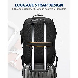 Hynes Eagle Carry on Backpack 38L Large Travel Backpack for Women Flight Approved Weekender Bag Laptop Backpack Men 15 inches Black 2023