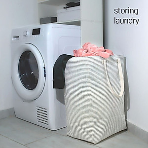 Clever Hut Collapsible Large Laundry Hamper with Easy Carry Handles - 2 Pack 72L Hampers For Laundry Freestanding Waterproof Extra Large Basket For Clothes, Toys With Long Thick Handles, Grey