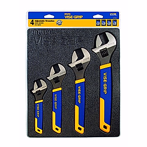 IRWIN VISE-GRIP Adjustable Wrench Set, SAE/MM, 4-Piece (2078706)