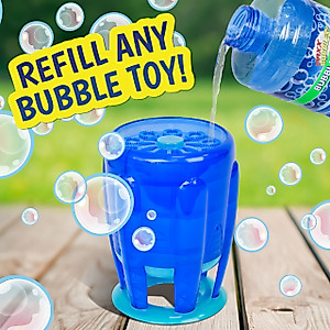 Sunny Days Entertainment Bubble Solution Refill with Wand 64oz Non Toxic (1/2 Gallon), Kids Easy Grip Bottle Refill for Bubble Machine, Bubble Wands, Bubble Toys