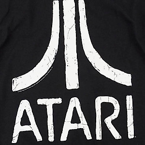 Popfunk Atari Video Game Console Retro Logo Long Sleeve T-Shirt & Stickers, Black (X-Large)