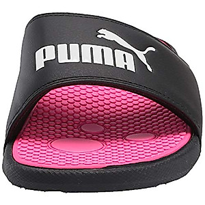 PUMA Cool Cat Jr Girls' Youth Sandal 7 M US Big Kid Black-White-Pink