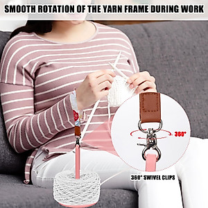 Wrist Yarn Holder, Portable Yarn Ball Holder Craft Yarn Spinner Yarn Hanger Knitting Storage Stand Crochet Minder Accessories Crocheting Supplies for Preventing Yarn Entanglement (Pink)