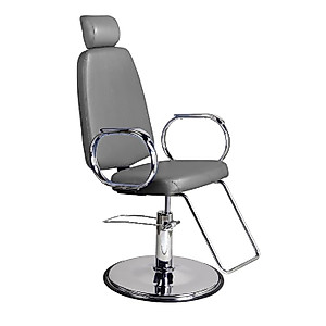 AmeriCan Goods Professional Dental Patient Exam & X-Ray Chair Deluxe Quality 360° Swivel, Adjustable & Removable Headrest Stool (Graystone)