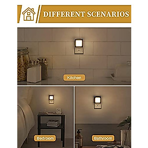DORESshop Farmhouse Night Light Plug in, Dimmable LED Dusk to Dawn Sensor Night Light, Adjustable Brightness 110V, Soft White 3000K for Bedroom, Hallway, Nursery