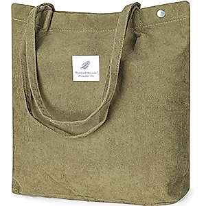 WantGor Large Corduroy Totes Bag Women's Casual Purses Work Handbags Big Capacity Shopping Bag