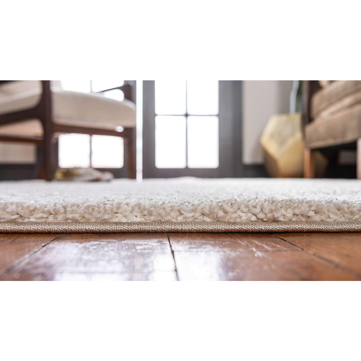 Unique Loom Solo Collection Area Rug - Calabasas (10' x 13' Rectangle, Ivory)
