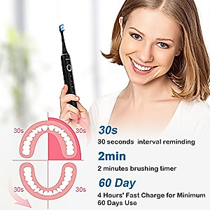 【2 in 1】 Water Dental Flosser and Ultrasonic Electric Toothbrush for Teeth, 300ML Oral Irrigator, 6 Tips, 4 Brush Heads, IPX7 Waterproof Waterflosser Flossing Teeth Cleaning Kit for Gums, Braces Care