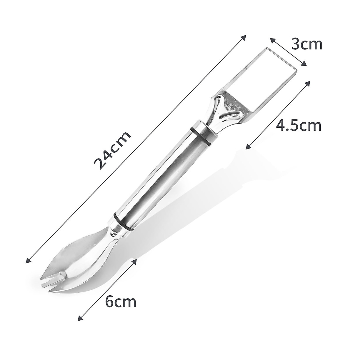 Watermelon Fruit Cutter Slicer Tool 3-IN-1,Stainless Steel Fruit Fork Spoon Knife Tool for Camping Outdoor Party (1PCS)