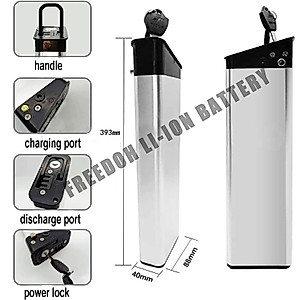 FREEDOH Ebike Battery 36V 48V Folding E-Bike Battery 7.8Ah 10.4Ah Electric Bike Lithium Battery Pack 36V 48 Volt Replacement Li-ion Batteries for 0-350W Motor,48v,7.8Ah