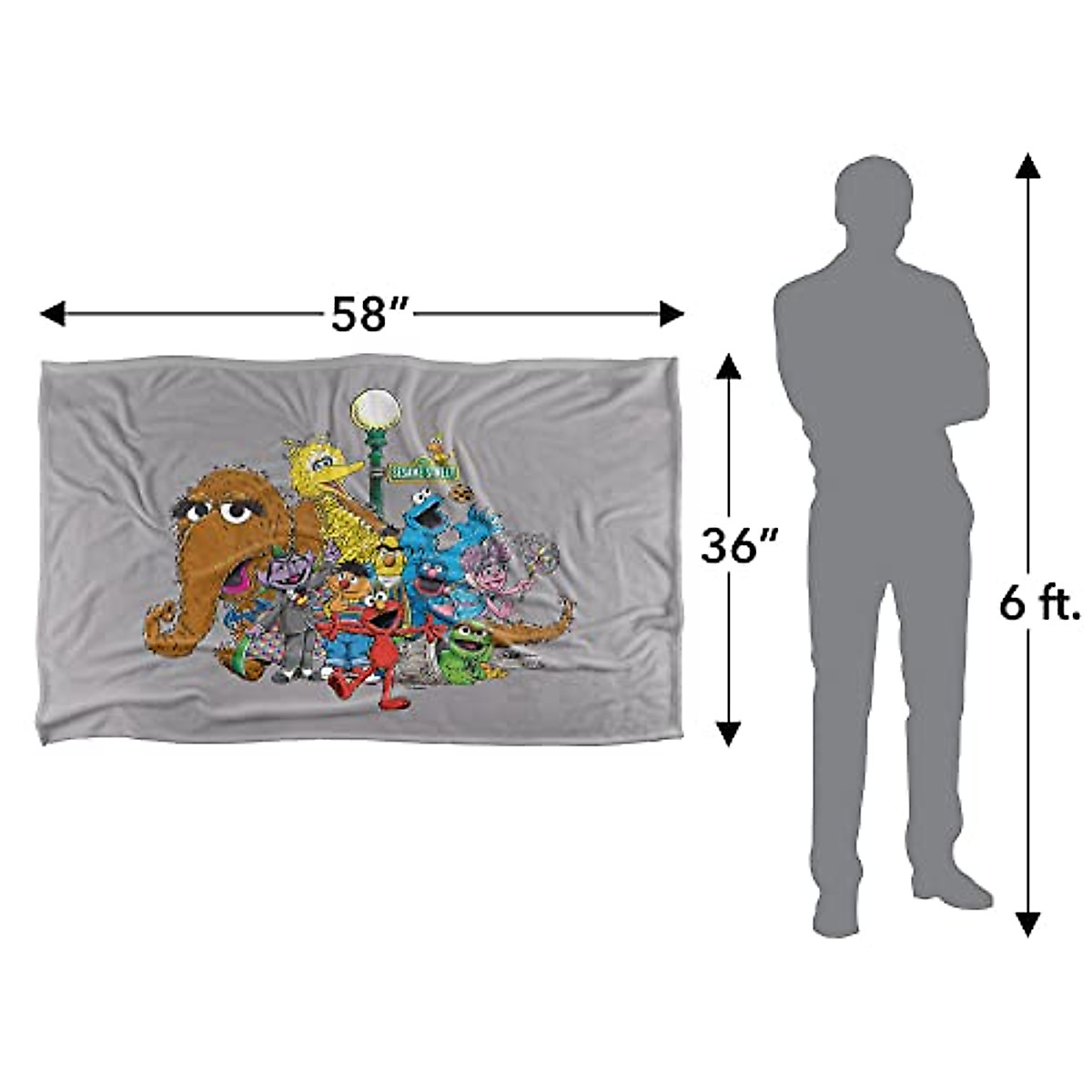 Sesame Street Group Street Light Officially Licensed Silky Touch Super Soft Throw Blanket 36" x 58"