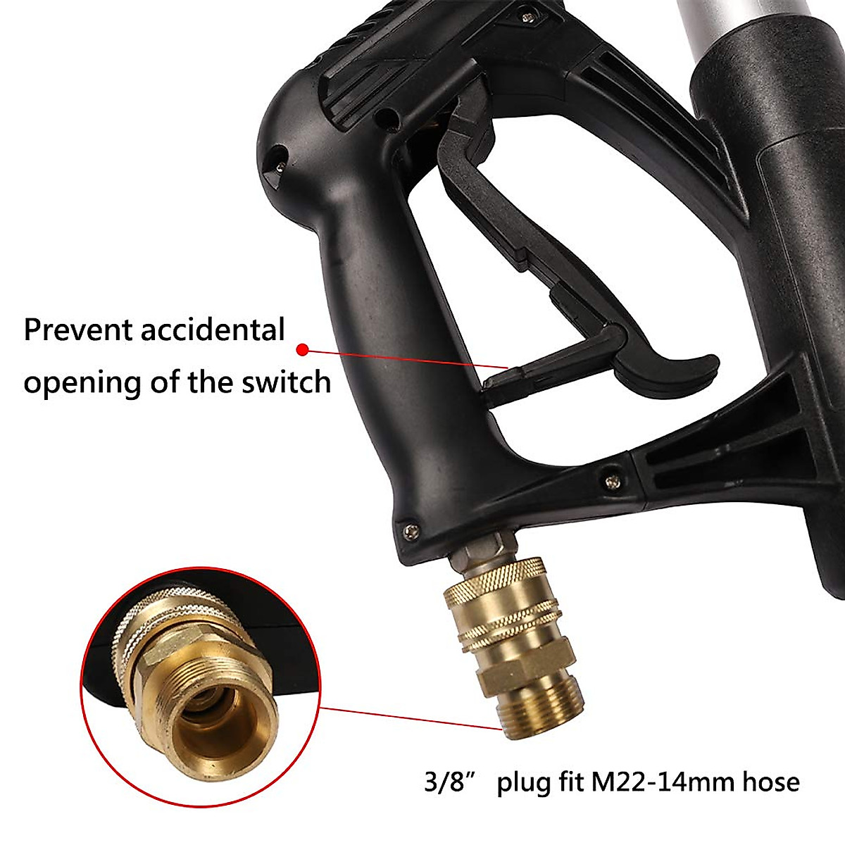 jOYjOB Pressure Washer Telescopic Wand Pressure Washer Extension Wand Power Washer Telescopic Spray Wand with Belt for 4000 PSI Power Washer Extension Lance, 18ft