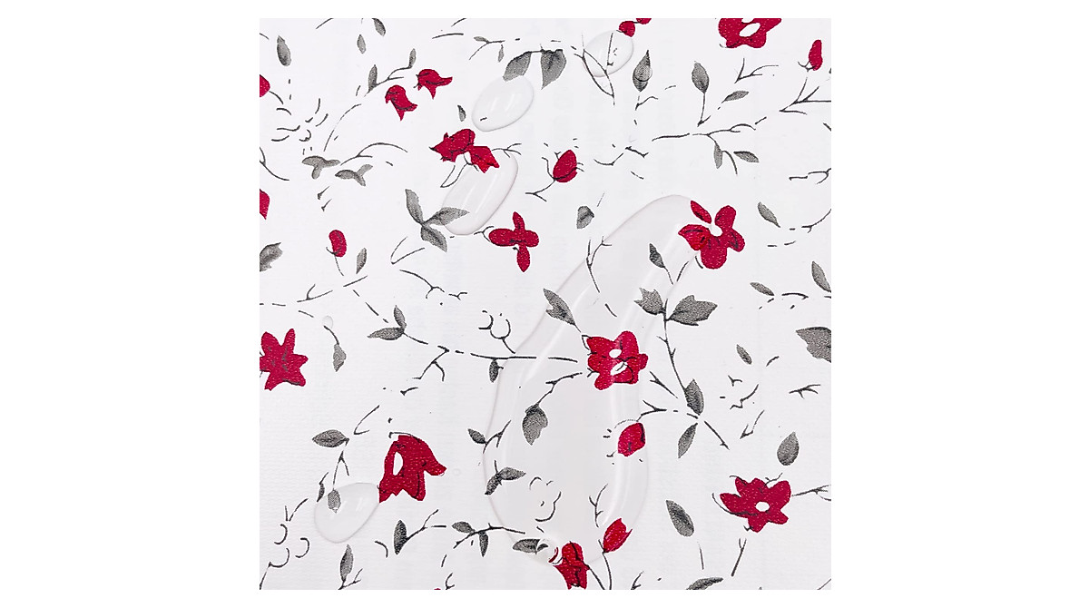 Yifely Red Rural Floral Shelf Liner - Waterproof Peel & Stick Decor